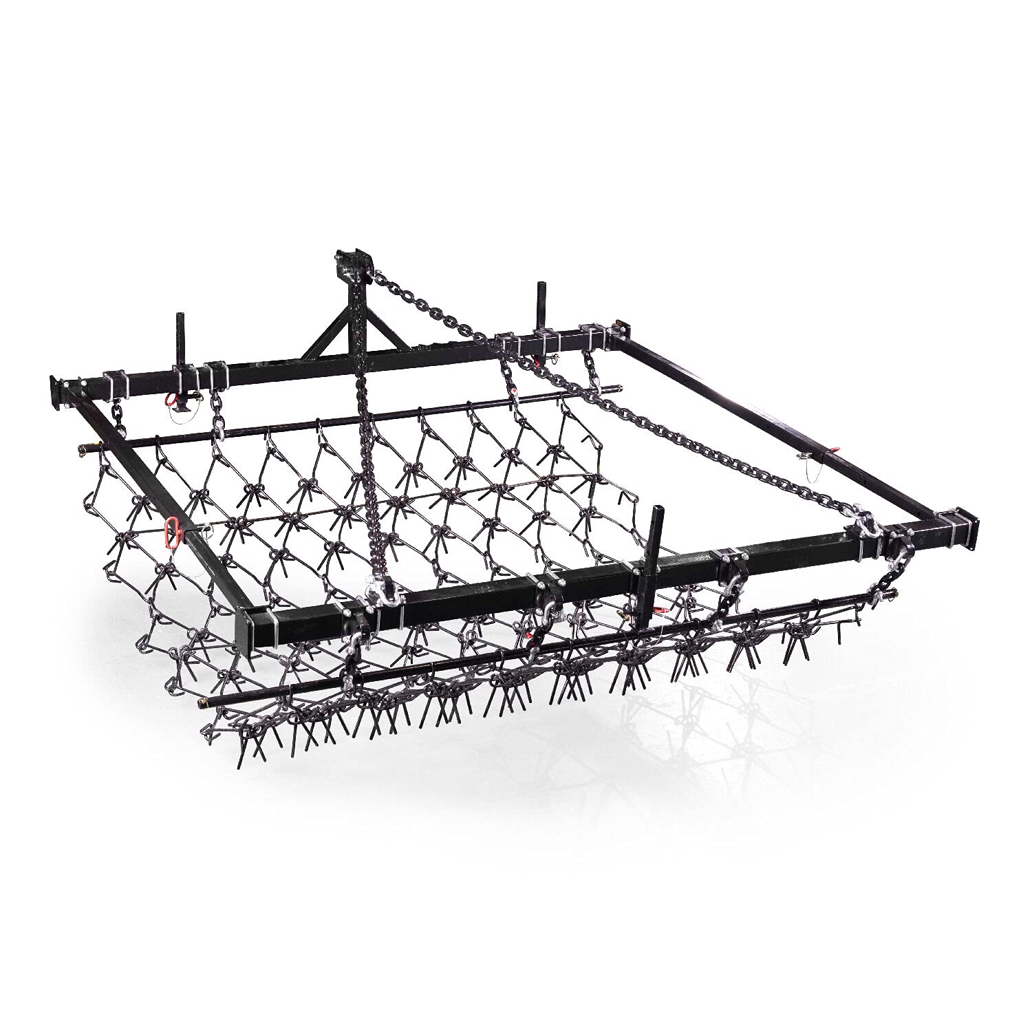 Titan Attachments 8' x 8' Harrow Drawbar, Category 1 and 2, 3 Point Drag Chain Harrow Attachment Landscaping