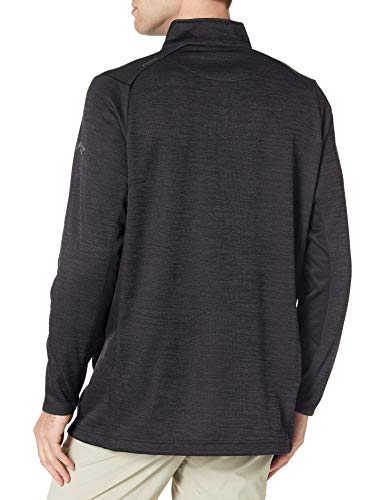 Callaway Men's Weather Series Dual Action Aquapel Block Swing Tech 1/4 Zip Golf Pullover, Black Grey Heather, X Large