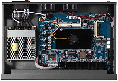 Partaker Firewall, OPNsense, VPN, Network Security Micro Appliance, Router PC, Intel Atom D525, 6 x Intel Gigabit LAN, COM, VGA, Fan, R3, 4G RAM, 64G SSD