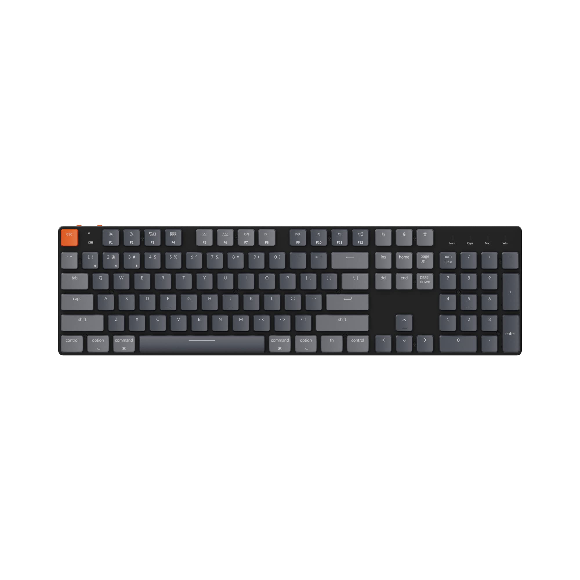 Keychron K5 SE Ultra-Slim Full Size 104 Keys Hot-swappable Wireless Bluetooth/Wired USB Mechanical Keyboard, with Low-Profile Gateron Red Switch RGB Backlight Computer Keyboard for Mac and Windows