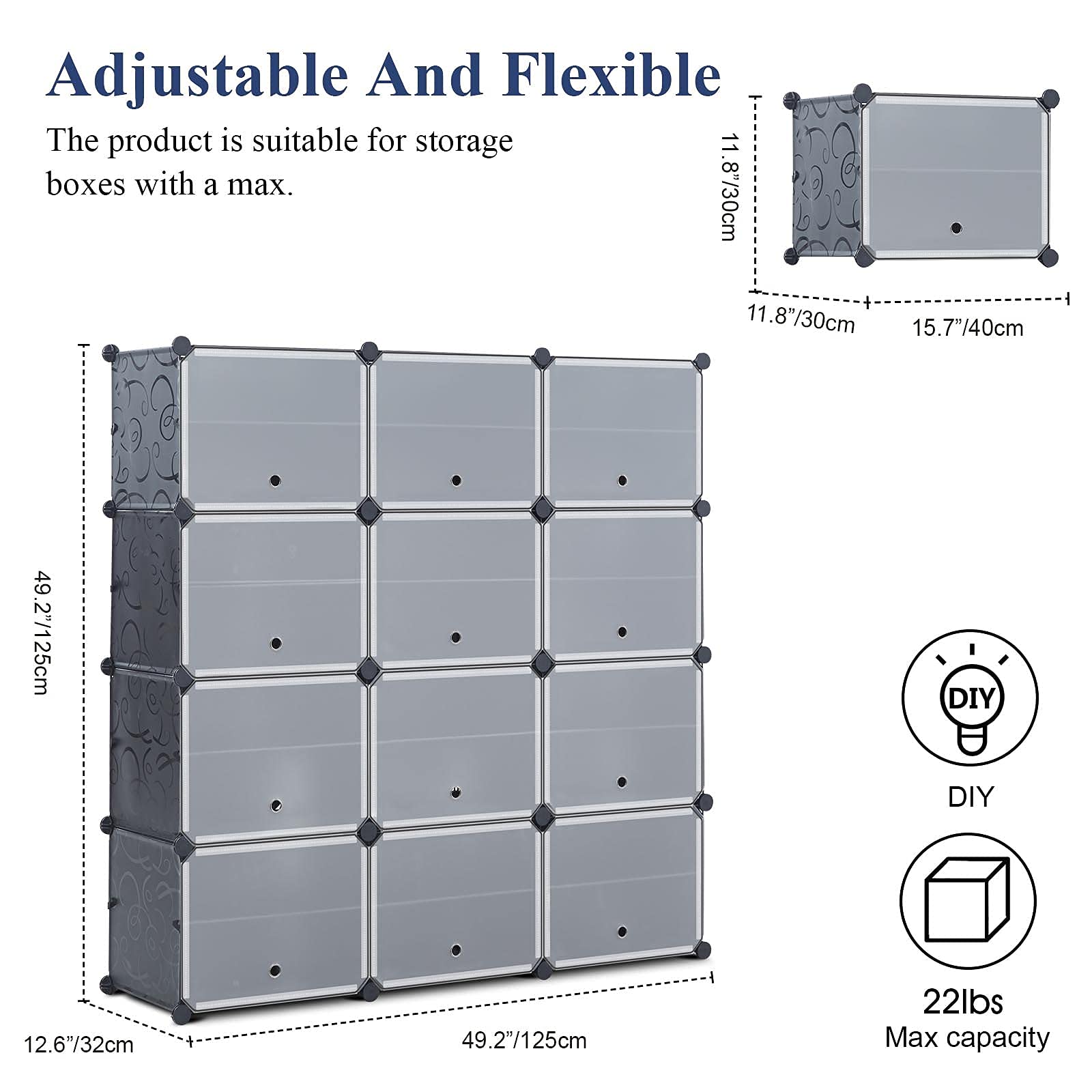 CAMORSA Portable Shoe Rack Organizer, 3x8 Tier Storage Shoe Cabinet for 48 Pair, Shoe Organizer for Heels, Boots, Slippers