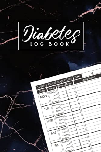 Diabetes Log Book: 2 Years Daily Blood Glucose Tracking Journal from Breakfast to Bedtime with Contact List, Medication List, & Health Overview Pages ... | Personal Healthcare Diary for Women & Men