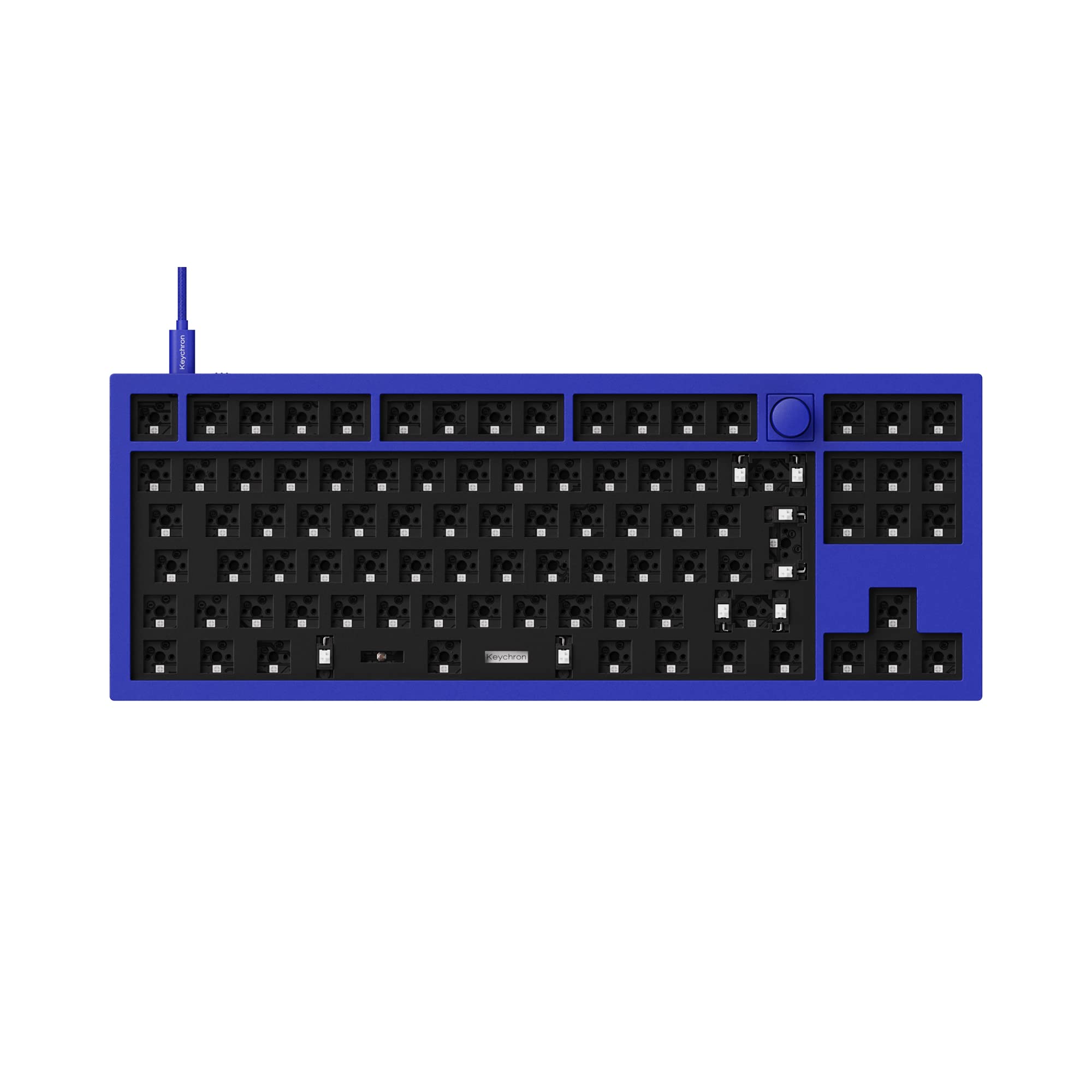 Keychron Q3 Barebone ISO Knob Version, QMK/VIA Wired Custom Mechanical Keyboard, Full Aluminum Hot-swappable Tenkeyless Layout Double-Gasket DIY Kit, Programmable Macro for Mac Windows Linux - Black