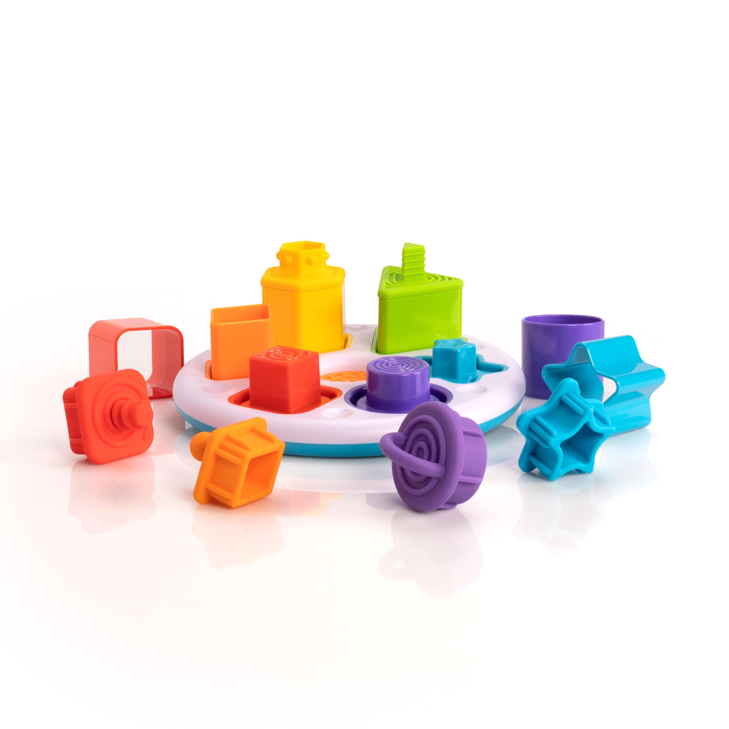 Fat Brain Toys Plugzy - Fine Motor Shape-Learning Sensory Toy, Babies & Toddlers