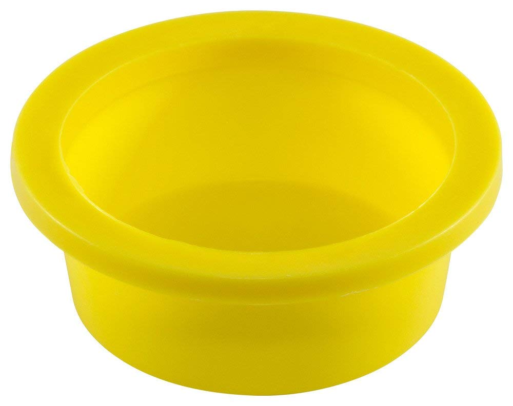Caplugs 99191373 Plastic Tapered Cap and Plug with Wide Thick Flange WW-5X, PE-LD, Cap OD 0.440" Plug ID 0.563", Yellow (Pack of 1000)
