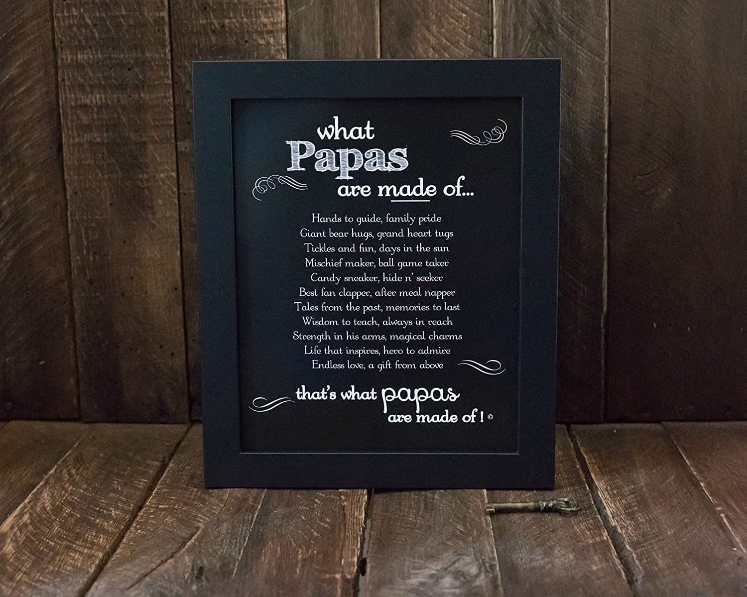 Papa Chalkboard Frame - Gift for Papa for Father's Day, Birthday, Birth of Grandchild - Made in USA