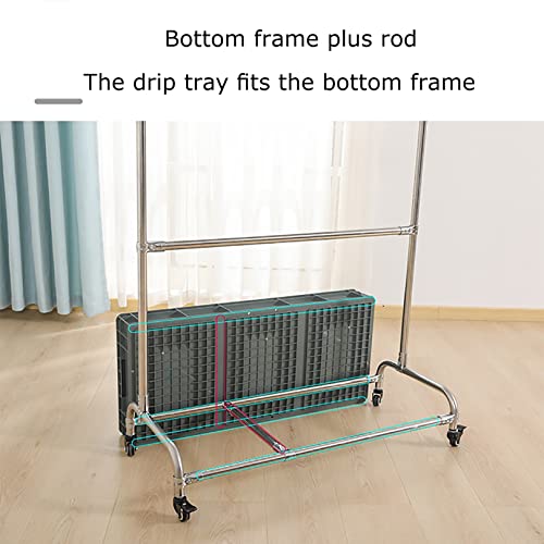 AUNEVN Movable Hand Trucks Floor-Standing Broom and Mop Rack,Cleaning Tool Cart,Broom Holder Organizer,Mop Rack Tool Rack,Stainless Steel Storage Racks,