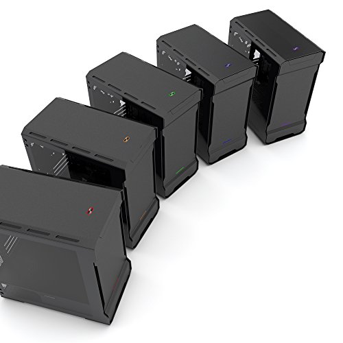 Phanteks (PH-ES314ETG_BK) EVOLV mATX Tempered Glass Edition Aluminum Exterior RGB LED Illumination Micro Tower Case, Satin Black