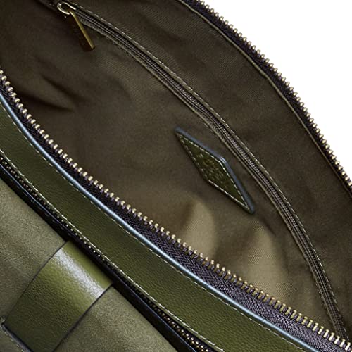 Fossil Women's Kinley Leather Large Crossbody Purse Handbag, Green Moss