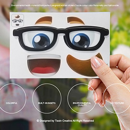 OLizee® Cute Facial Expressions Women Pregnancy Belly Stickers Maternity Photography Props(10 Sheets)