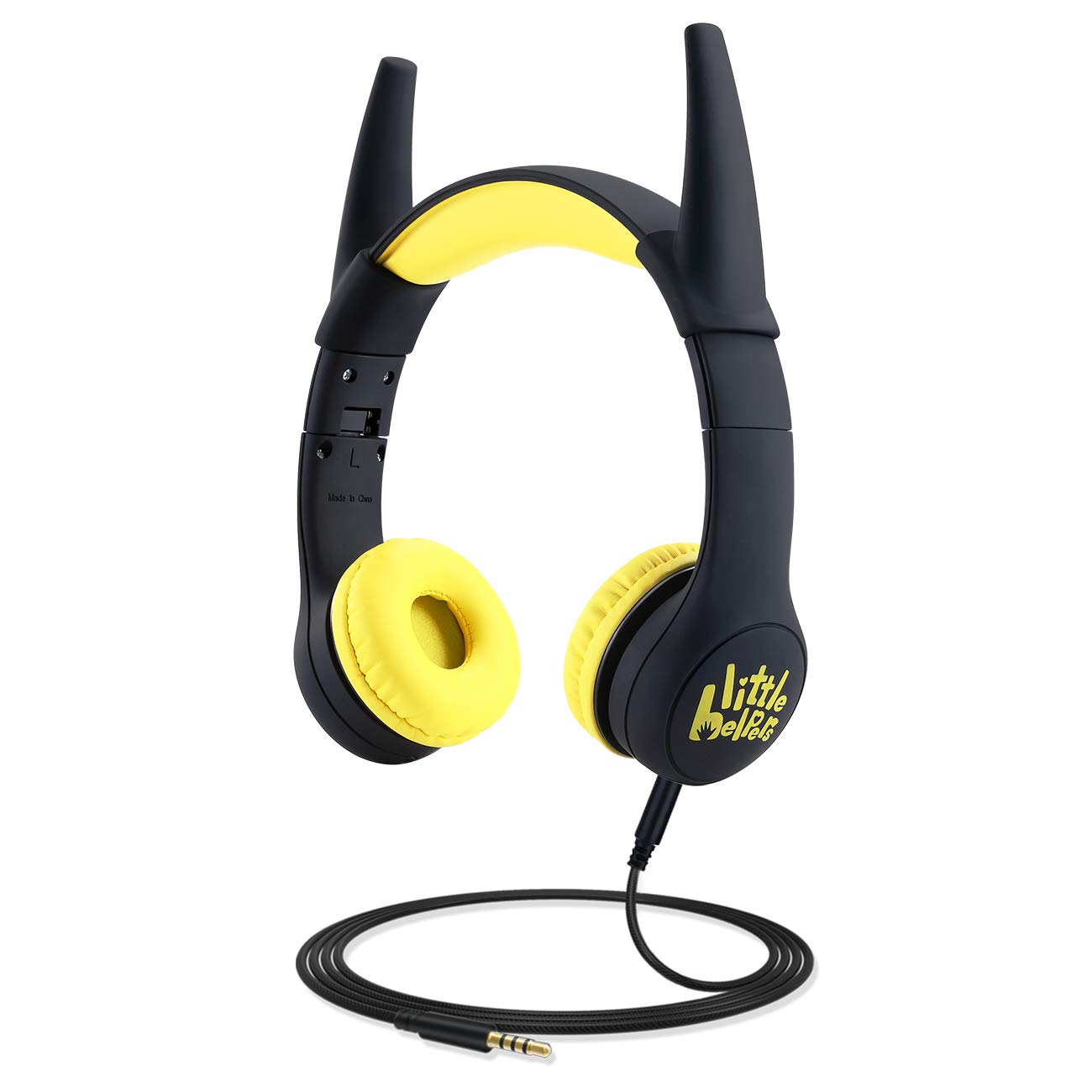 Little Helpers Kids Headphones with VoliBat Ears, Wired Over-Ear Headphones with Music Sharing Function,85dB Volume Limited Hearing Protection,Safe Food Grade Material,3.5mm Jack Headset for Children