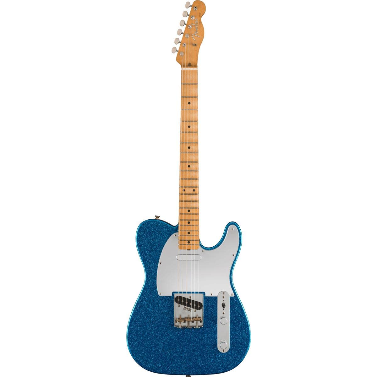 Fender J Mascis Telecaster Electric Guitar, with 2-Year Warranty, Blue Sparkle, Maple Fingerboard