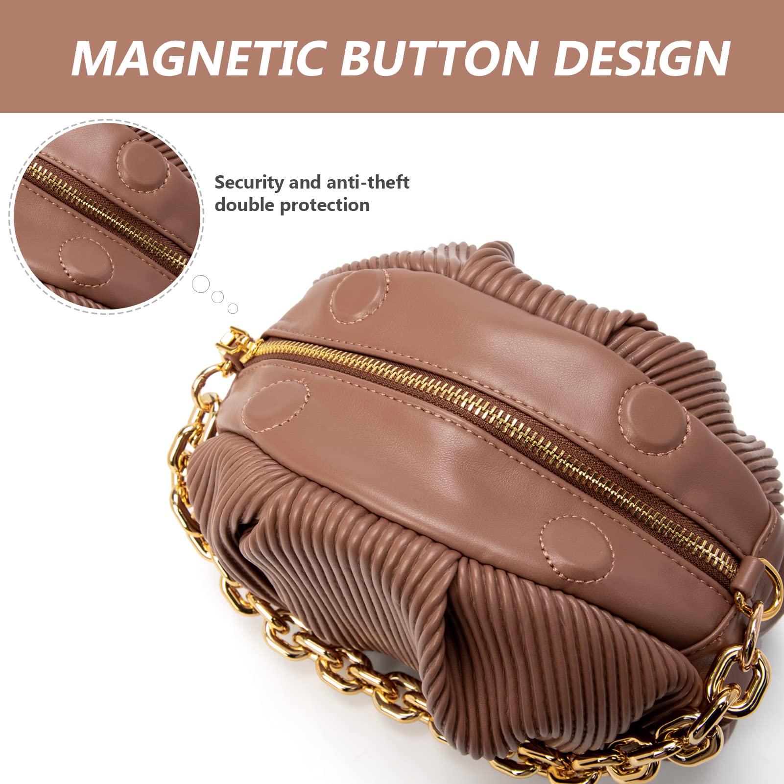KingTo Knotted Shoulder Handbag Purse for Women Trendy Dumpling Clutch Cloud Bag Lightweight Pouch Bag