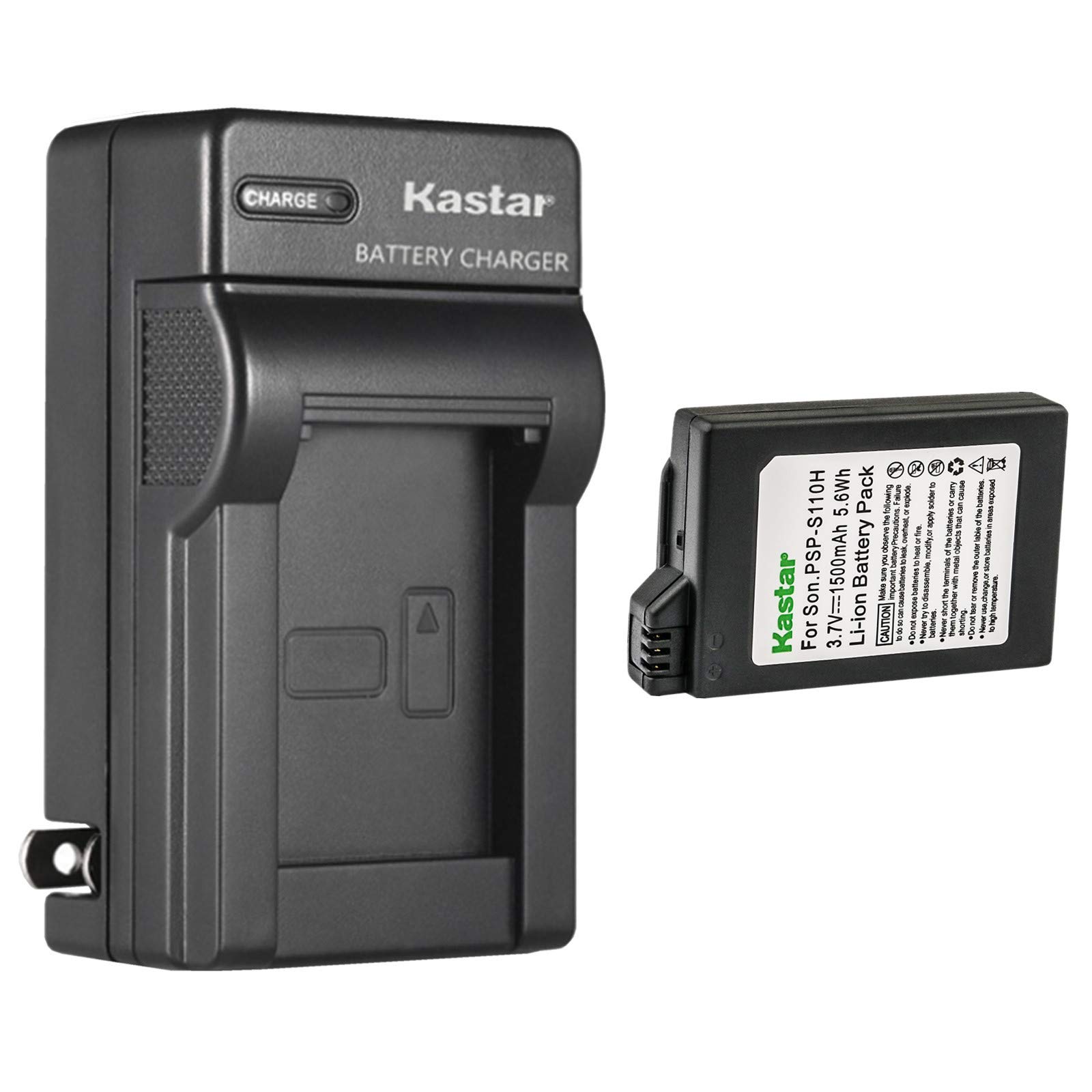Kastar 1-Pack PSP110 Battery and AC Wall Charger Replacement for Sony PSP-110 Battery, Sony Video Game PSP Playstation PSP-1010, PSP Fat, PSP-1000, PSP-1000G1, PSP-1000G1W, PSP-1000K, PSP-1000KCW