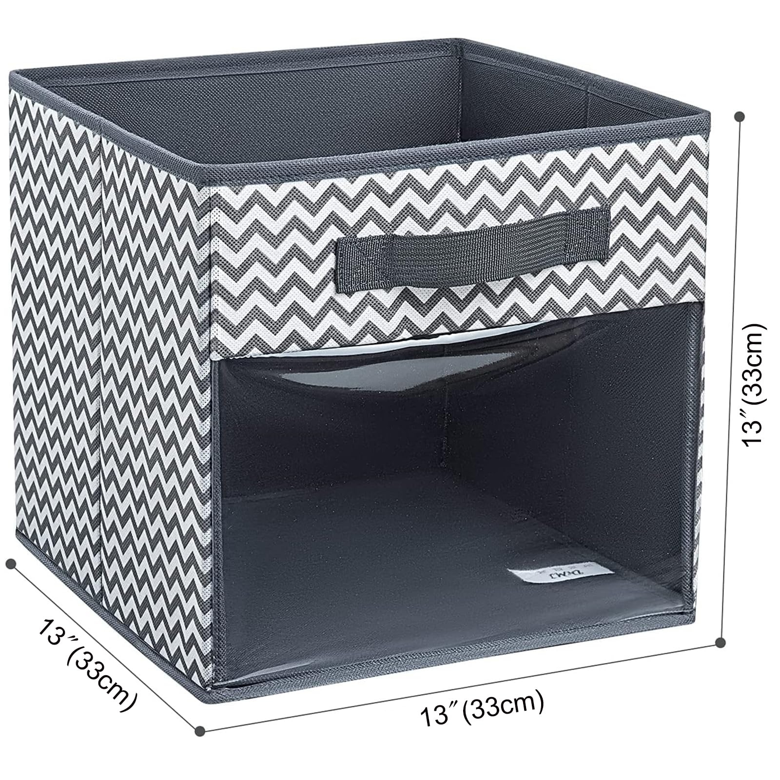 DIMJ Storage Cubes, 12.2 Inch Cube Storage Bins with Front Window, Fabric Baskets for Shelves, Foldable Cube Storage Organizer Bins, Closet Organizers and Storage for Home, Office, 3 Packs
