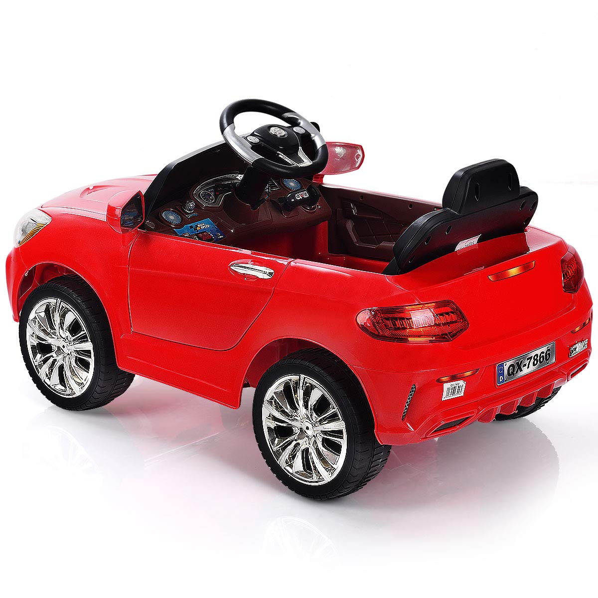 Costzon Kids Ride On Car, 6V RC Parental Remote Control & Foot Pedal Manual Modes, Battery Powered Vehicle w/LED Lights MP3 Functions, White