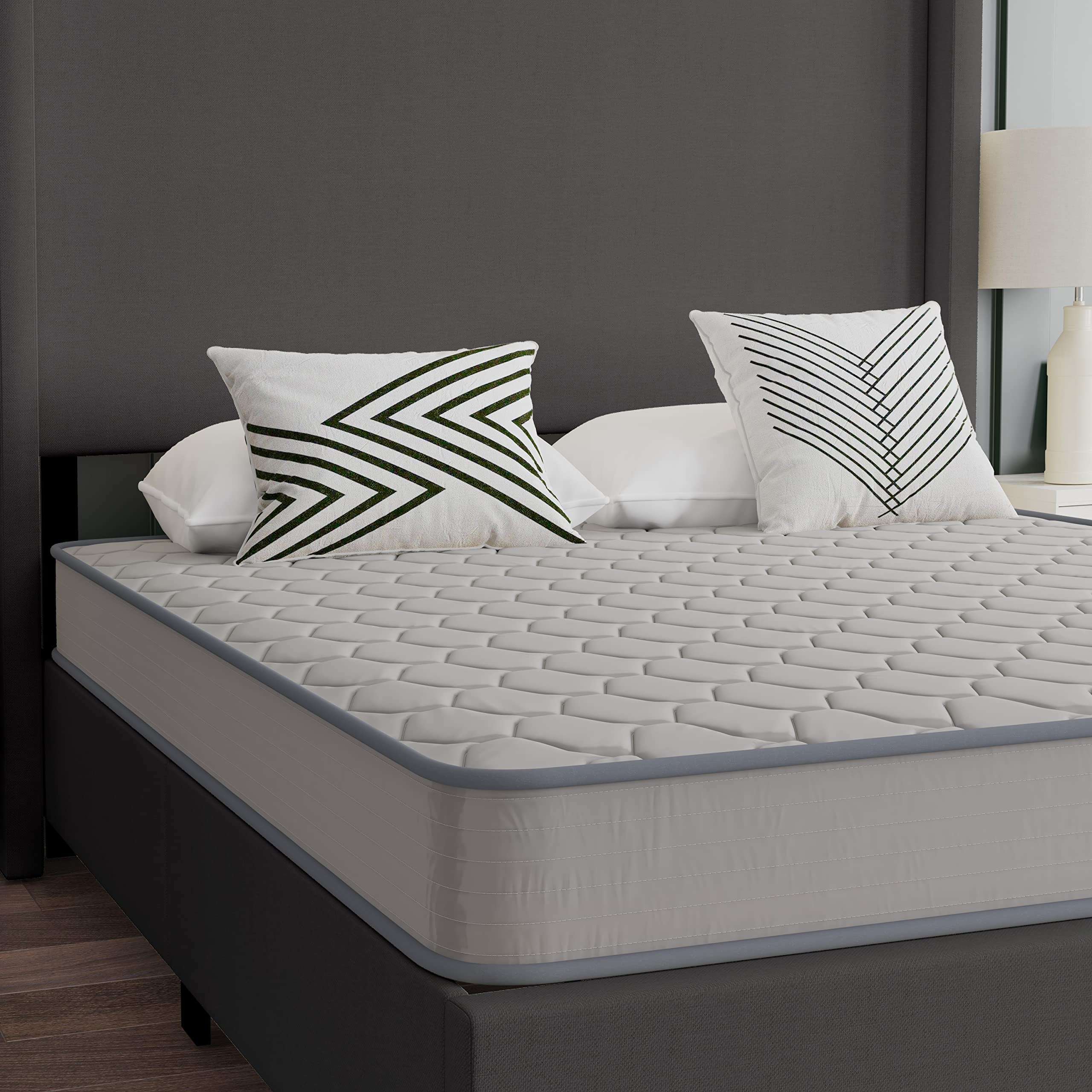 EMMA + OLIVER Astor Full Premium Mattress in a Box - 6" Hybrid Innerspring Mattress - CertiPUR-US Certified Foam - Medium Firm Support - Knit Fabric Top
