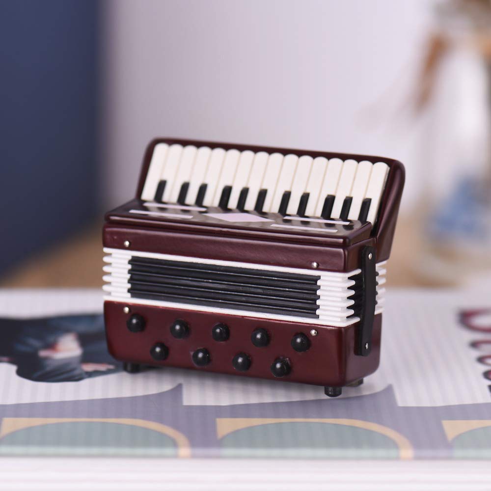 ALANO red mini accordion model with gift box Mini Musical Ornament instrument ornaments(KR-7 L)