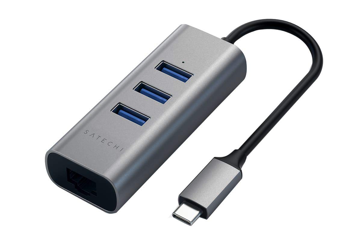 Satechi USB C Hub Adapter, USB C Adapter with 3 USB-A 3.0 Ports and Ethernet Port, for MacBook Pro/Air M1 M2 M3, Dell, HP, Surface, Lenovo, iPad, iPhone 15 - Space Gray