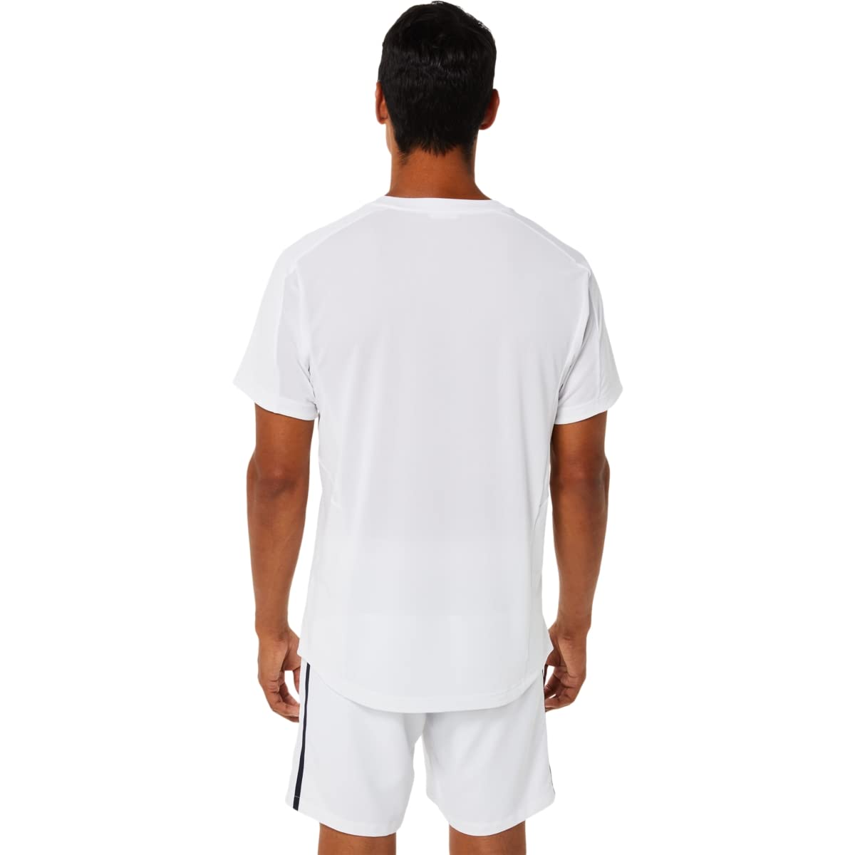 ASICS Men's Match ACTIBREEZE Short Sleeve TOP Tennis Apparel, S, Brilliant White