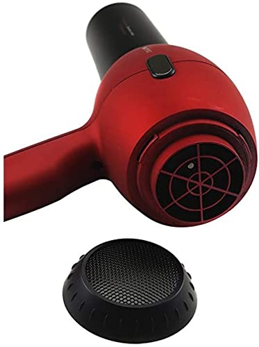 Ovente 1875 Watt Professional Hair Dryer with Diffuser, Ionic & Tourmaline Technology, For Body, Volume & Smoothing, Concentrator Attachment & Travel Bag, Lightweight for Home Use, Black & Red X3400BR