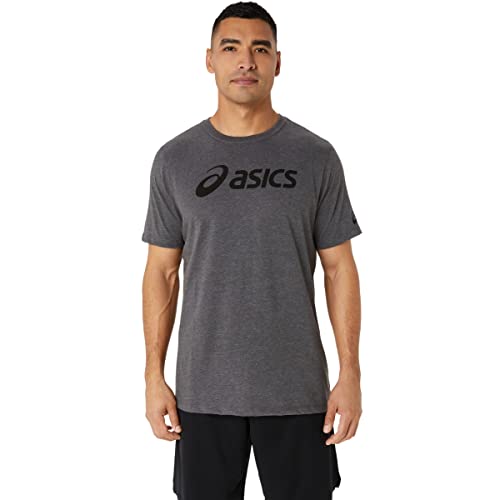 ASICS Men's XG Short Sleeve Lockup Logo Tee Apparel, 2XL, Dark Grey Heather