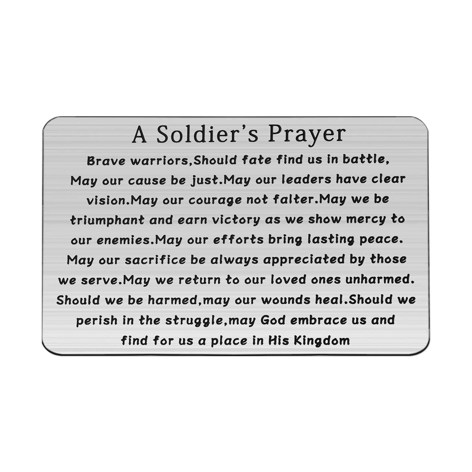 WSNANG Soldier Gifts Metal Wallet Insert Card Soldier’s Prayer Military Deployment Gifts for Army Navy Soldier Gift (Soldier’s Prayer Insert Card)