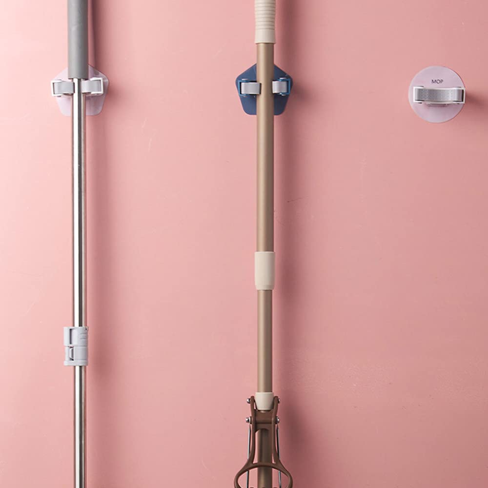 Bathroom Mop & Broom Holder Waterproof Oilproof Storage Organizer for Kitchen Garage Entryway
