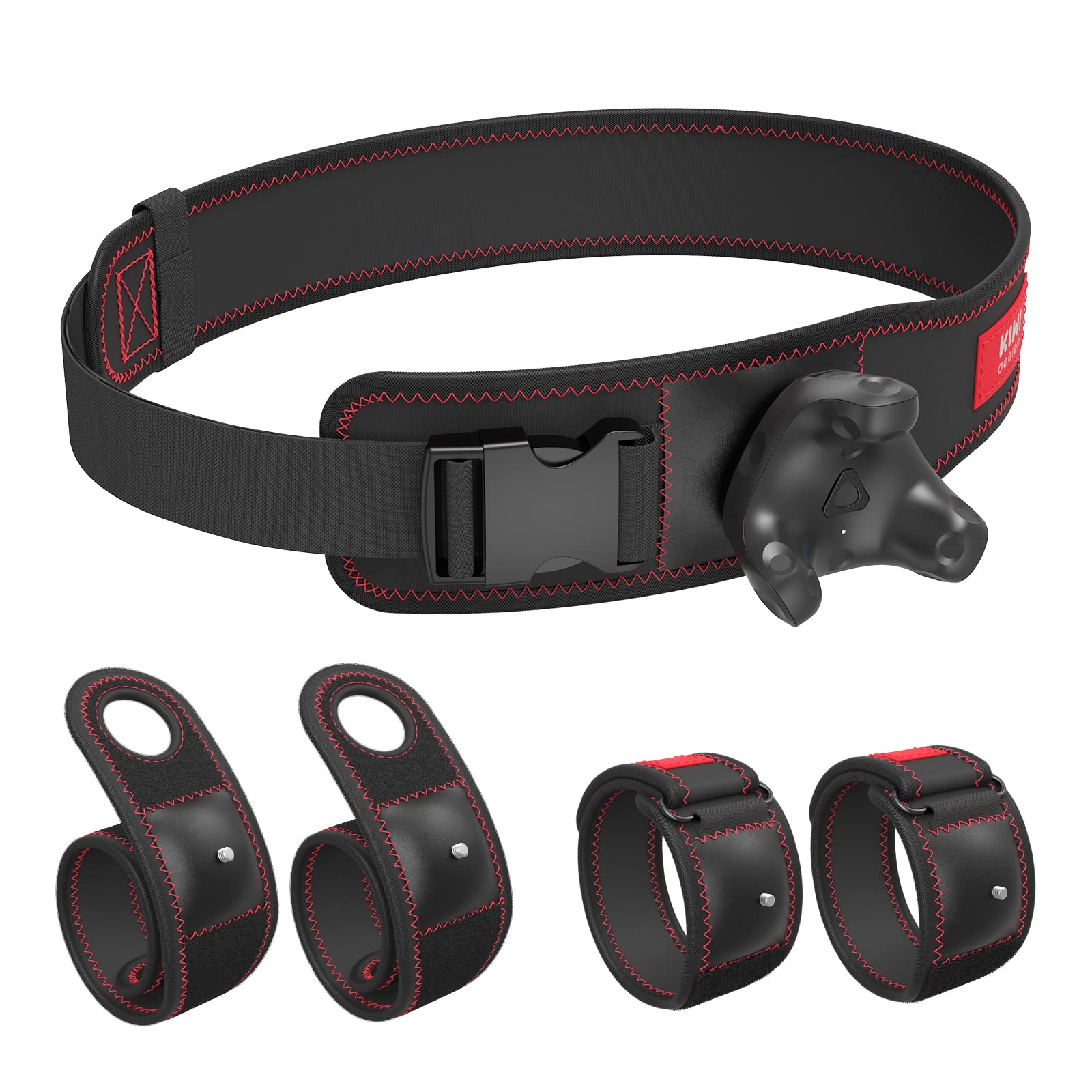 KIWI design Tracker Straps and Belt for Full Body Tracking VR, Compatible with Quest 2 and SteamVR, Upgraded Palm/Foot Trackerstrap Accessory Fit HTC Vive Tracker (Trackers NOT Included)