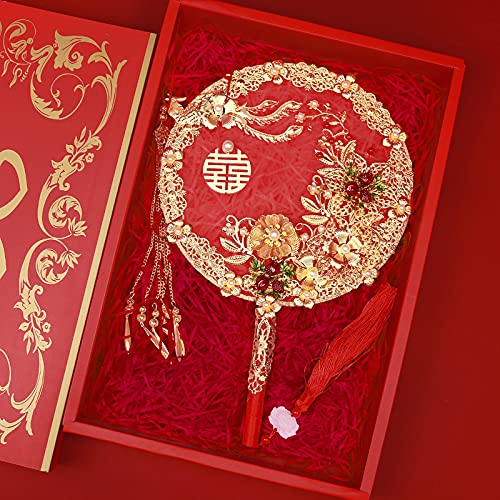 Albert The Ancient Gym Fan Bride Wedding Celebration Chinese Wedding Marriage Happiness Hand-held Flower Show