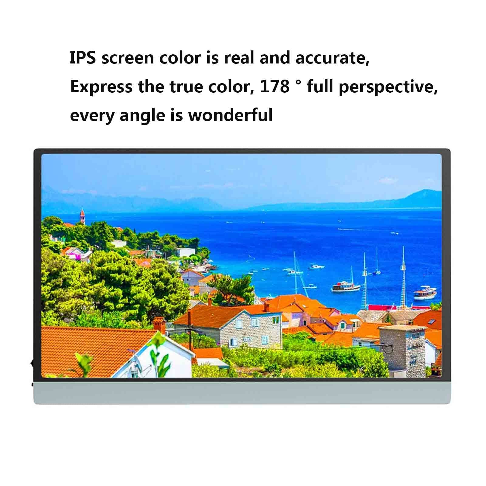 BDT Portable Display 13.3 Inches 1080P Ultra-Clear Resolution IPS Full Viewing Angle Rich Interfaces Can Connect More Devices