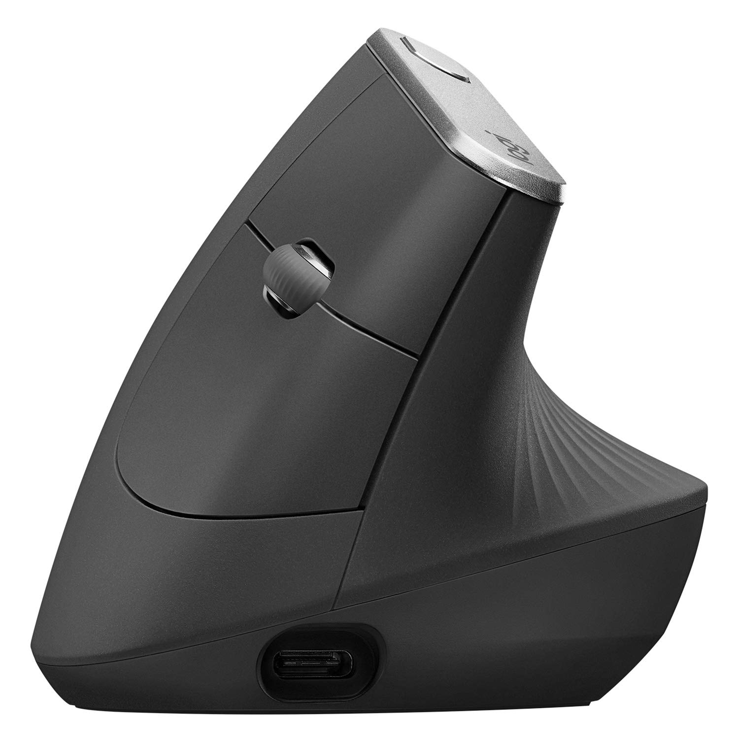 Logitech MX Keys Advanced Wireless Illuminated Keyboard - Graphite & MX Vertical Wireless Mouse (Bluetooth or USB), Rechargeable, Graphite
