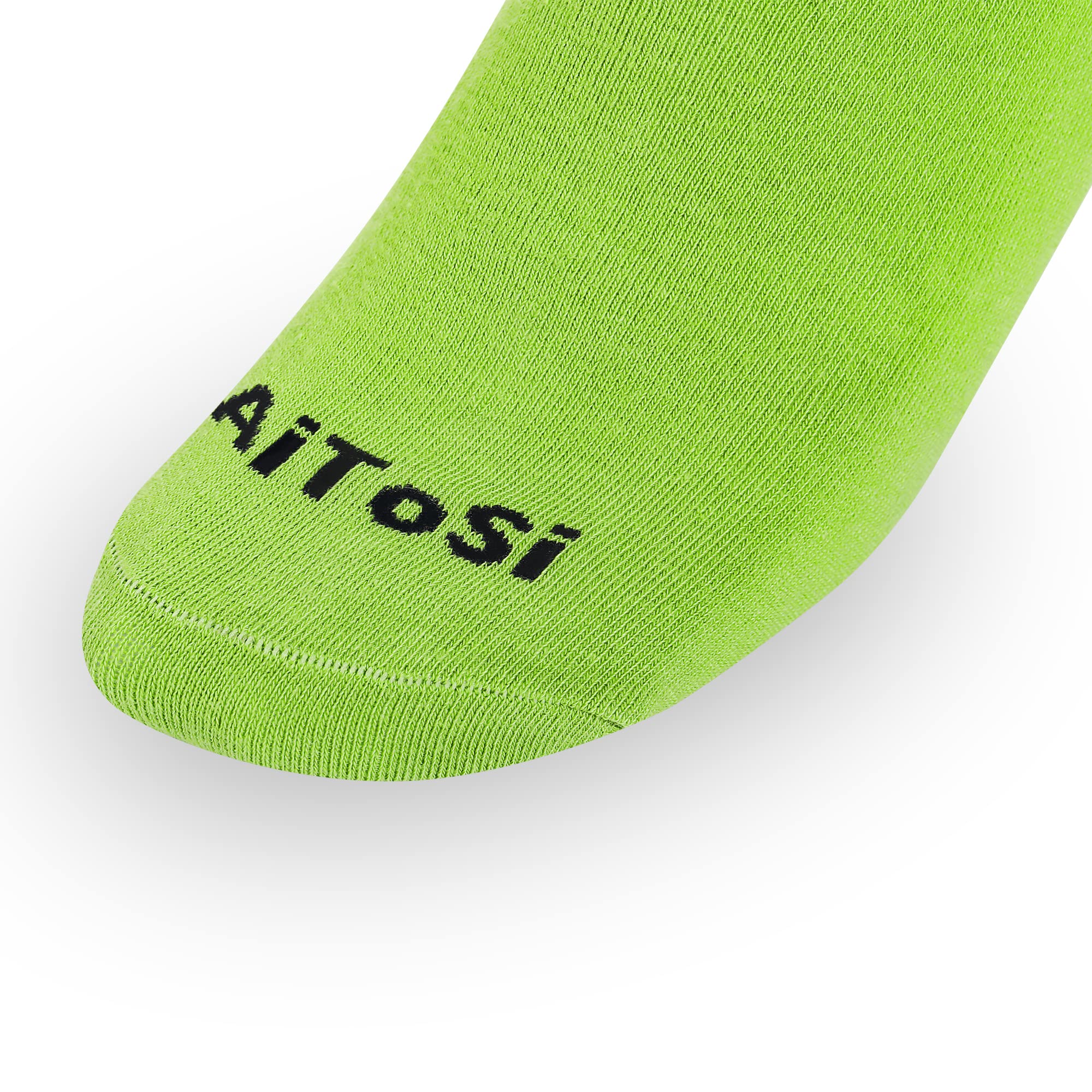 AiToSi Athletic Cushioned Breathable Mid-Crew Cozy Cotton Socks Green Crew Socks (5 Pairs)