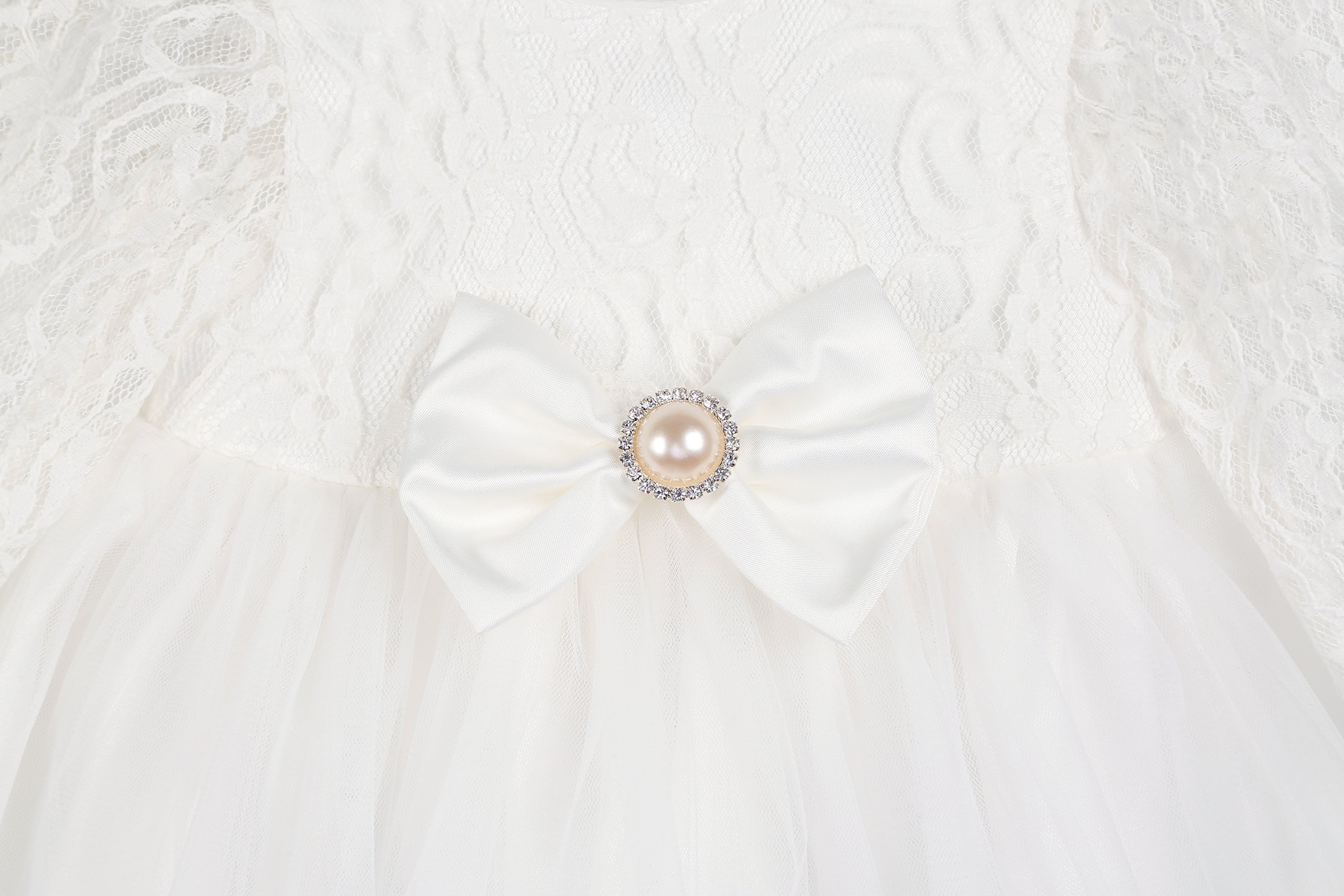 T.F. Taffy Taffy Baby Girl Newborn Christening Baptism, White, Size 0-3 Months