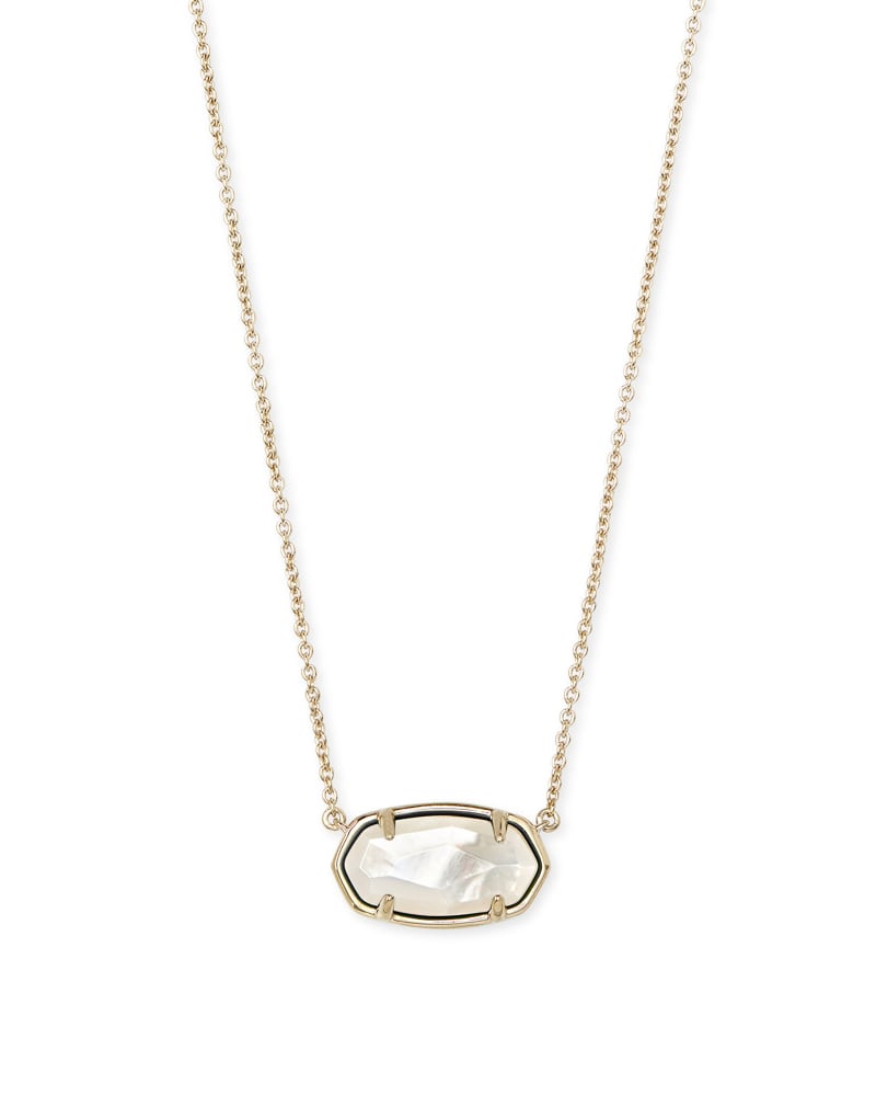 Kendra Scott Elisa Pendant Necklace in 18K Gold Vermeil, Ivory Mother of Pearl Gem, Fine Jewelry for Women
