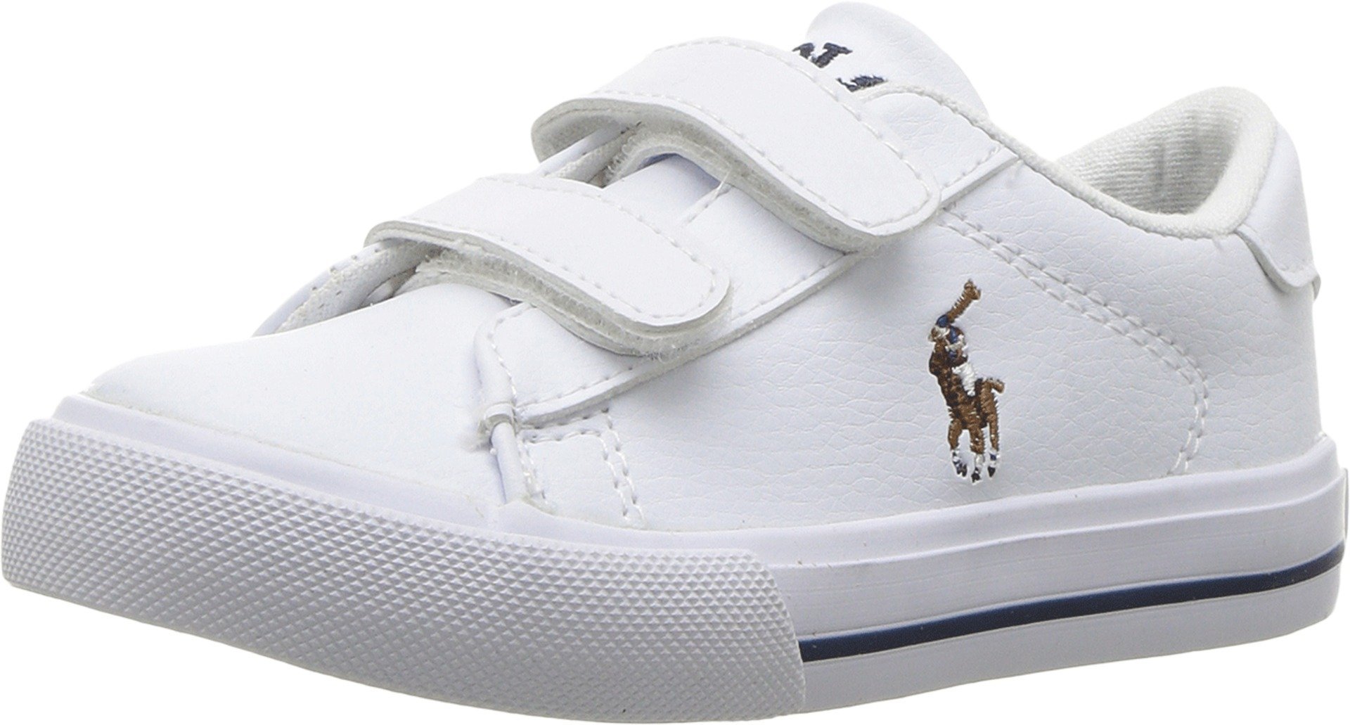 Polo Ralph Lauren Kids Easten EZ (Toddler) White Tumbled/Multi Pony Player 4 Toddler M