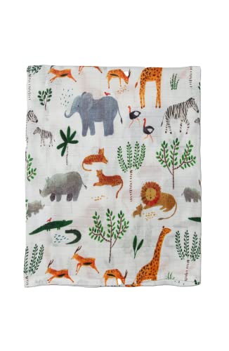 Loulou Lollipop Soft Baby Swaddle Blanket Muslin Wrap Receiving Blanket for Newborn to Toddler Girl and Boy, Large 47” by 47” - Safari Jungle…
