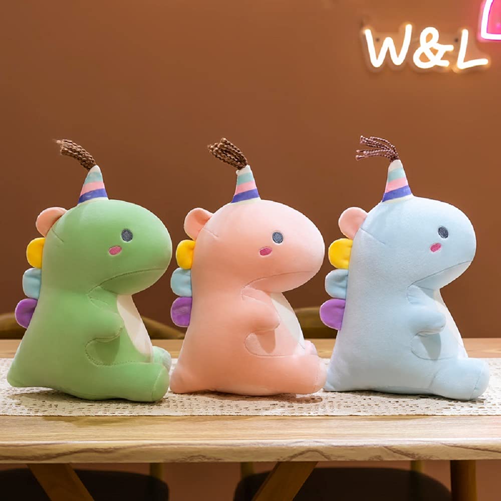 FSLMY Dinosaur Plush Toy Soft Stuffed Cute Animal Dinosaur Plush Doll As A Boy Girl Birthday Gift Halloween (Blue, 11.8 inch)