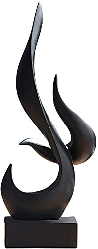 Resin Art Statue Minimalist Figurines Abstract Sculpture Desk Table Sculpture Ornaments for Home Bedroom Living Room Garden Office - Black