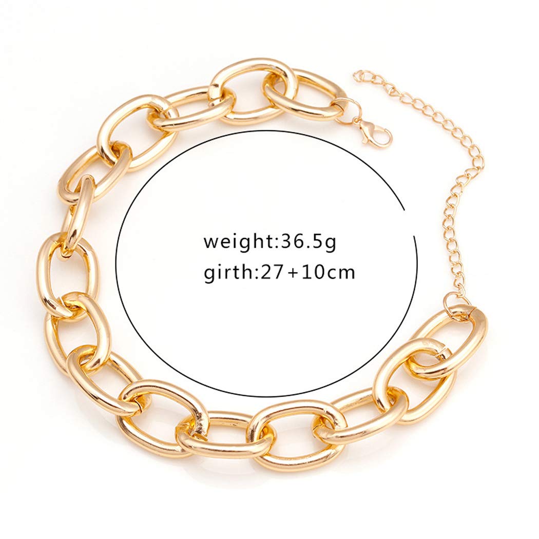 CLOACE Chunky Choker Necklace Gold Cuban Link Chain Thick Necklaces Punk Jewelry for Women(Gold cuban chain)