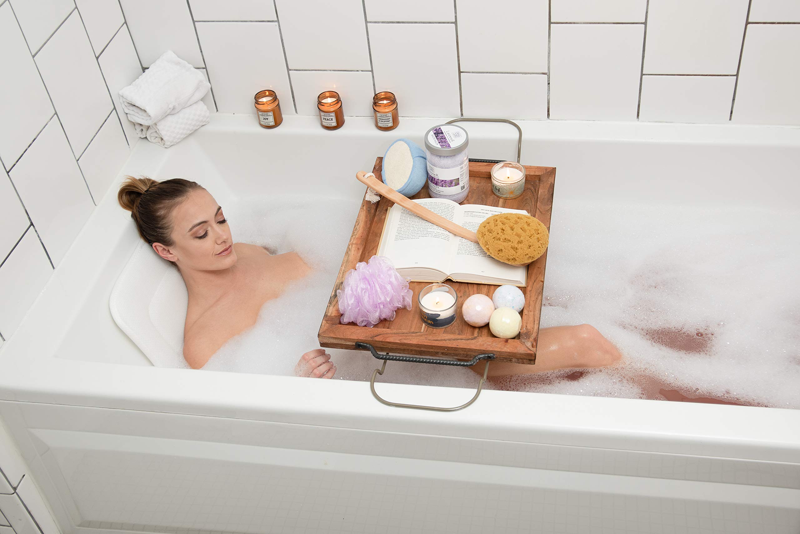 Premium Full Body Bath Pillow - Comfortable, Durable Bathtub Cushion for Relaxation, Spa-Like Experience, Pain Relief, Luxurious Plush Comfort, Quick Drying