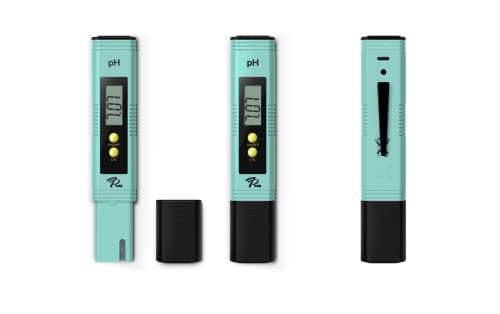 PH Meter with Automatic Calibration | 7Pros Digital Water Tester, Built-in ATC, 6 pH Calibration Packets, Great Tool to Test PH of Hydroponics, Kombucha, Wine, Drinking Water (Blue)