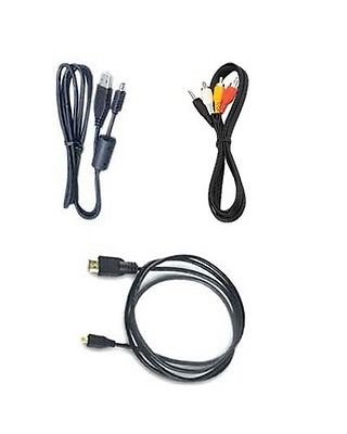 PhotoHighQuality USB + AV +HDMI Cable Compatible for Canon HFG20, Canon HFG25, Canon HFG30, Canon HFM30, Canon HFM31, Canon HFM32, Canon HFM300, Canon HFM301