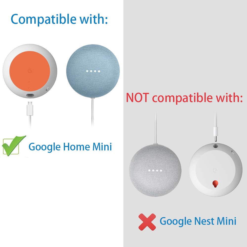 Caremoo Google Home Mini Wall Mount Holder, Space-Saving Design AC Outlet Mount, Perfect Cord Management for Google Home Mini Voice Assistant 2 Pack(White)…