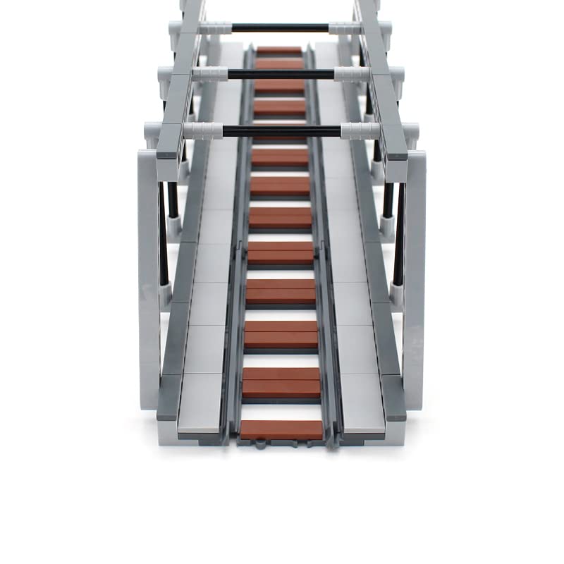 Classic Train Building Bridge City Passenger Express Train Tracks Toys Accessories Railroad Construction Building Block Compatible with Major Brand (Train Bridge)