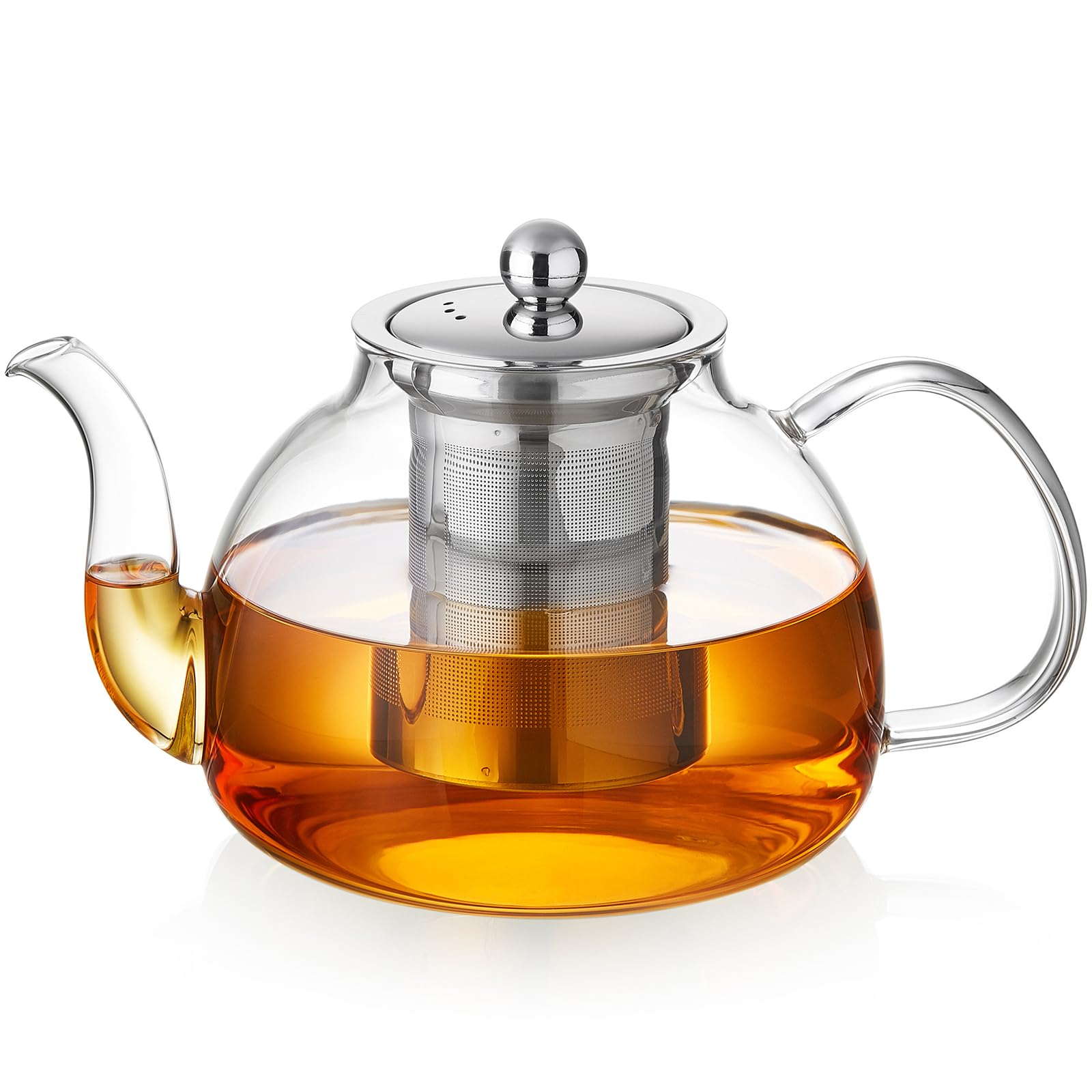 DOPUDO 40OZ (1200ML) Glass Teapot Tea Pot With Infuser, Glass Kettle For Stove Top, Tea Glass Pot, Glass Tea Cup With Infuser And Lid For Loose Leaf Tea Steeper, Microwave Dishwasher Safe