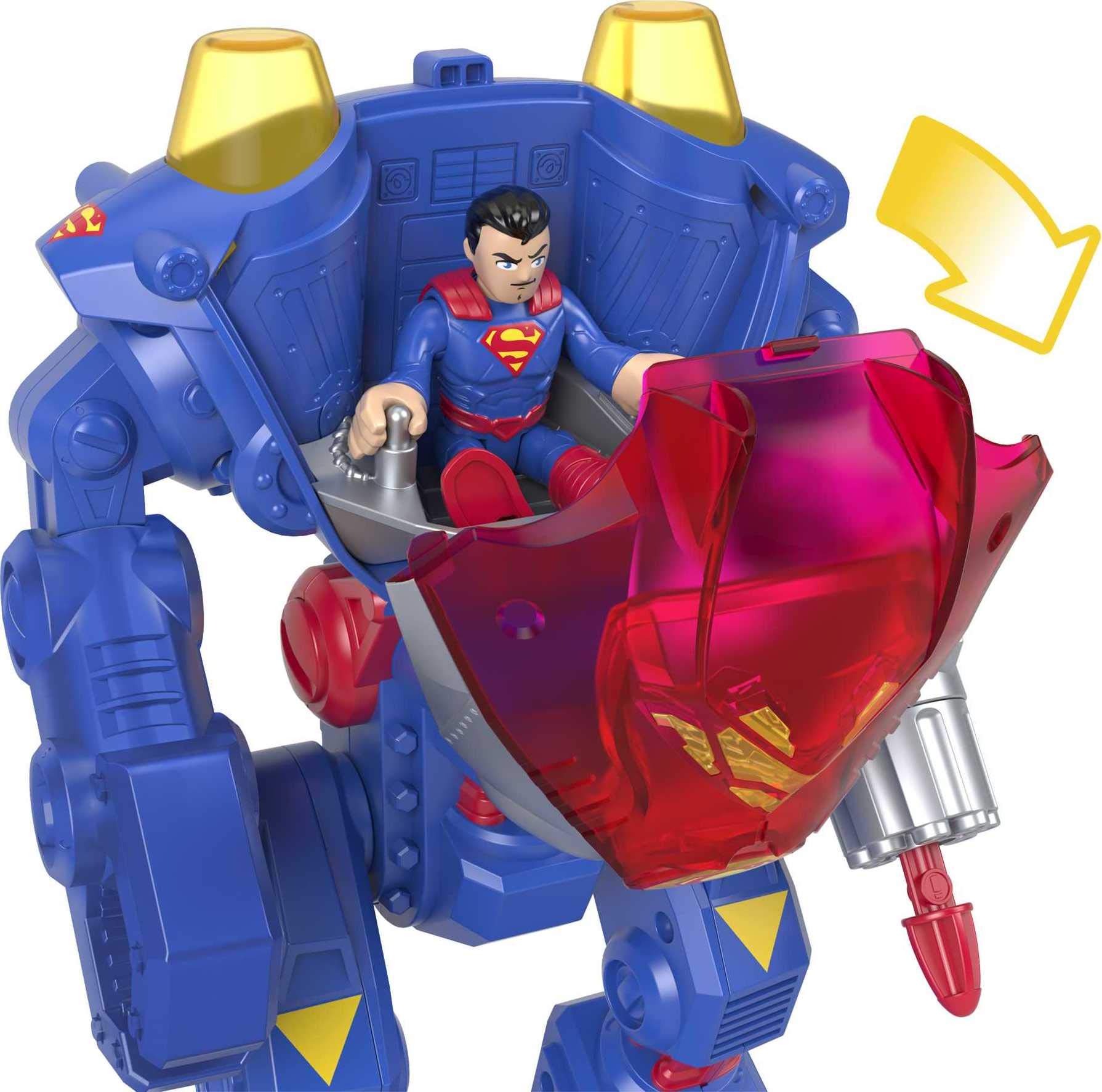 Fisher-Price Imaginext DC Super Friends Preschool Toy Superman Robot Playset with Lights Sounds & 2 Figures for Pretend Play Kids Ages 3+ Years