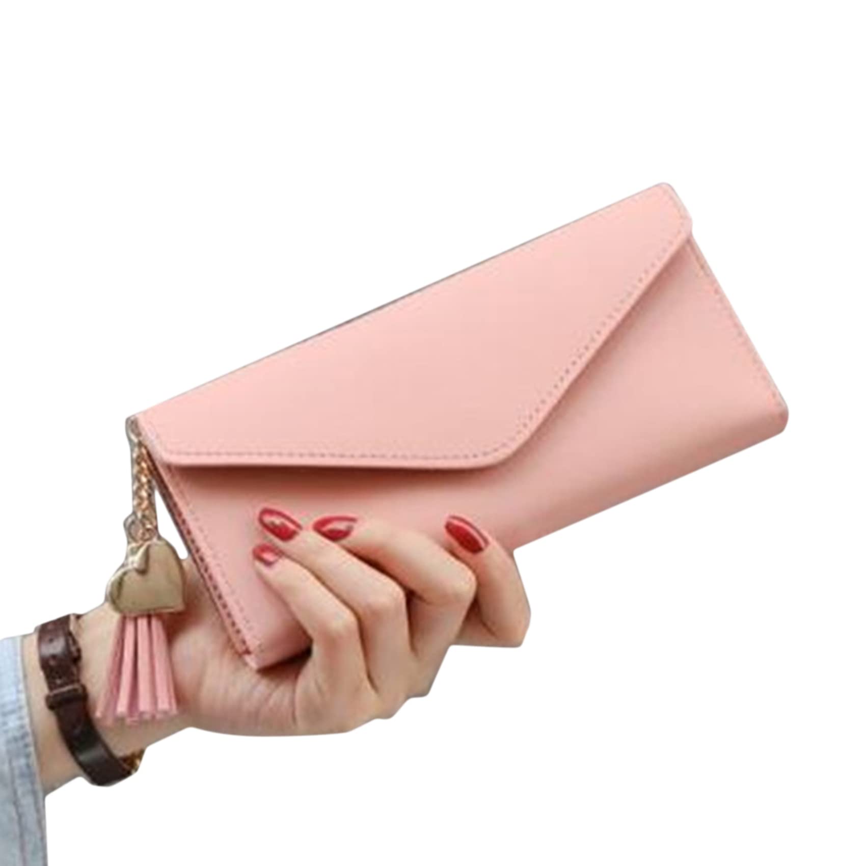 Kshcf Leather Wallet for Women Card Holder Long Wallet Coin Purse Multi Card Organizer Clutch Large Capacity,Light Pink, As description.