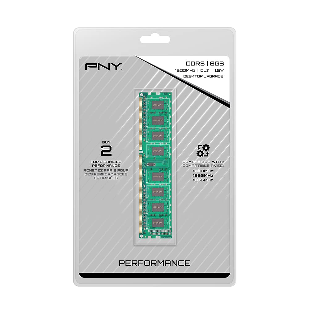 PNY Performance 8GB DDR3 1600MHz (PC3-12800) CL11 1.5V Desktop Memory - MD8GSD31600NHS