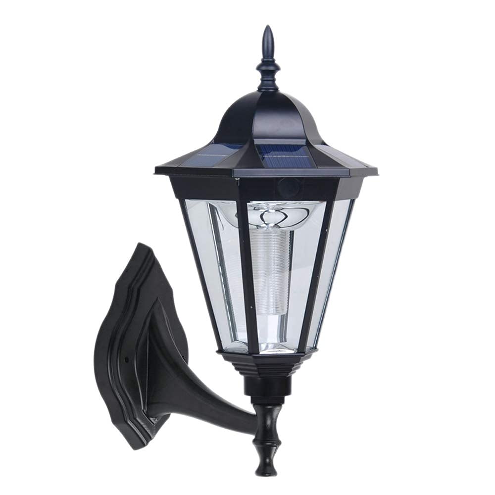 Ksovv LED Solar Glass Lantern Outdoor Aluminum Wall Lights Waterproof IP54 Home Garden Wall Sconce Anti-Rust Die-cast Aluminum Door Wall Lamps Terrace Intelligent Light